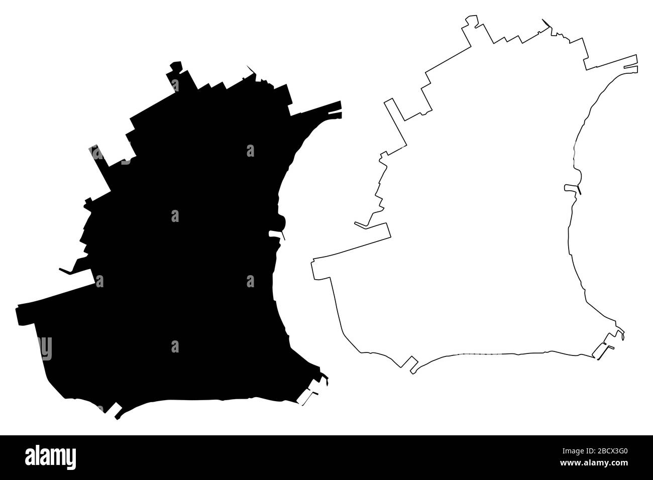 Taganrog City (Russian Federation, Russia, Rostov Oblast) map vector ...