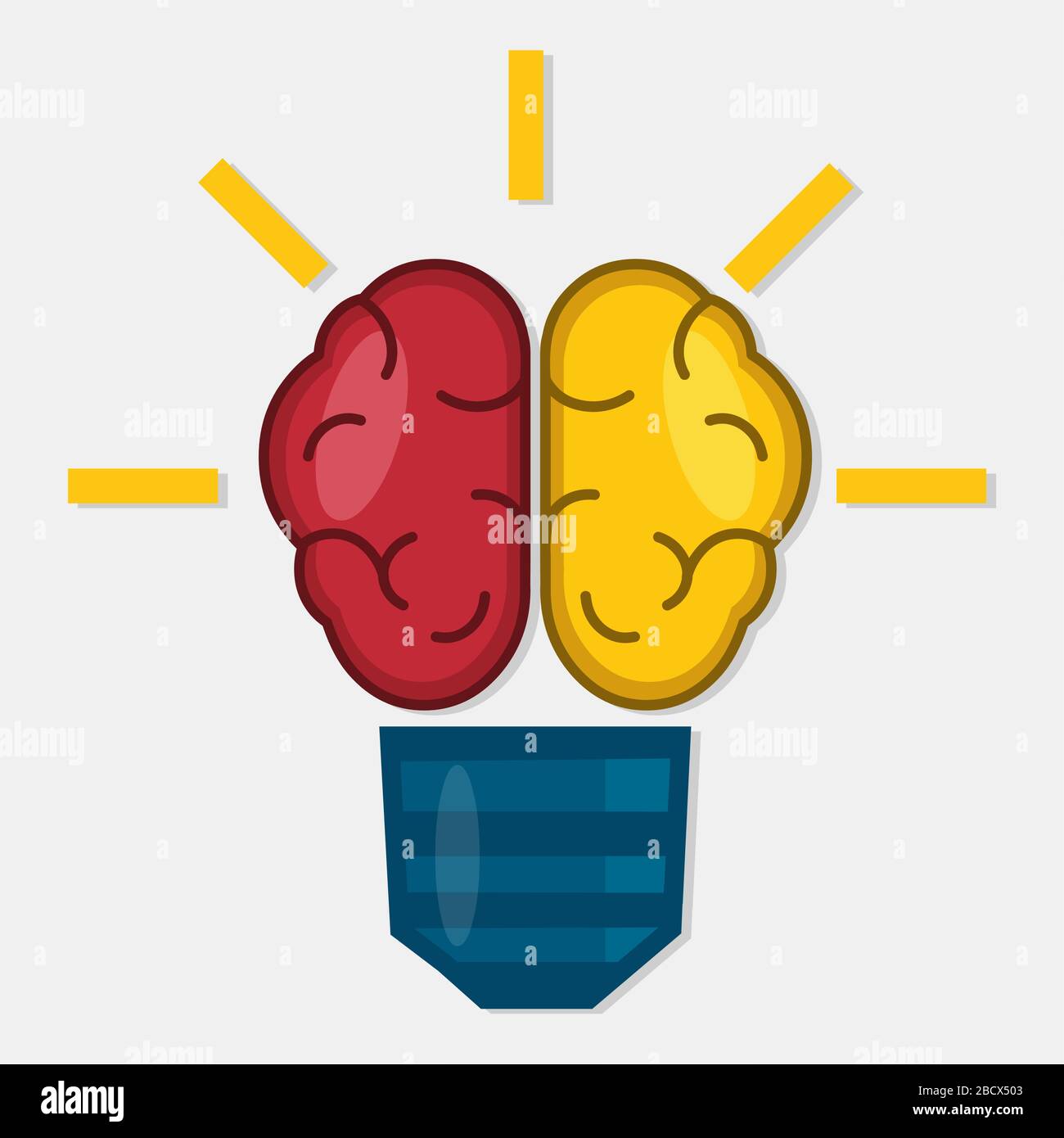 human brain form light bulb for idea concept vector illustration Stock ...