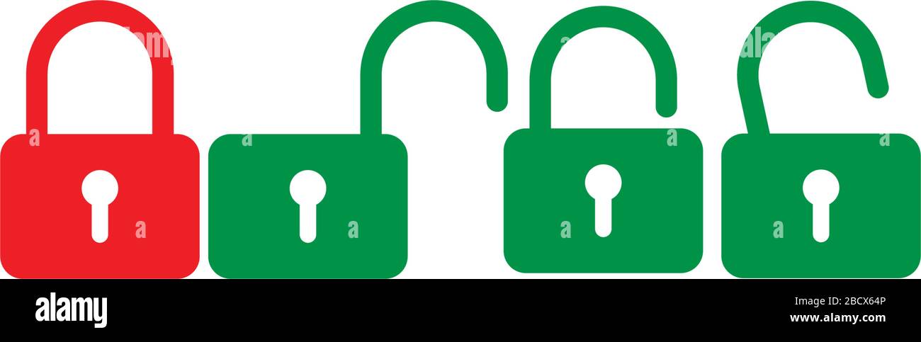 lock and unlock set icon illustration Stock Vector Image & Art - Alamy