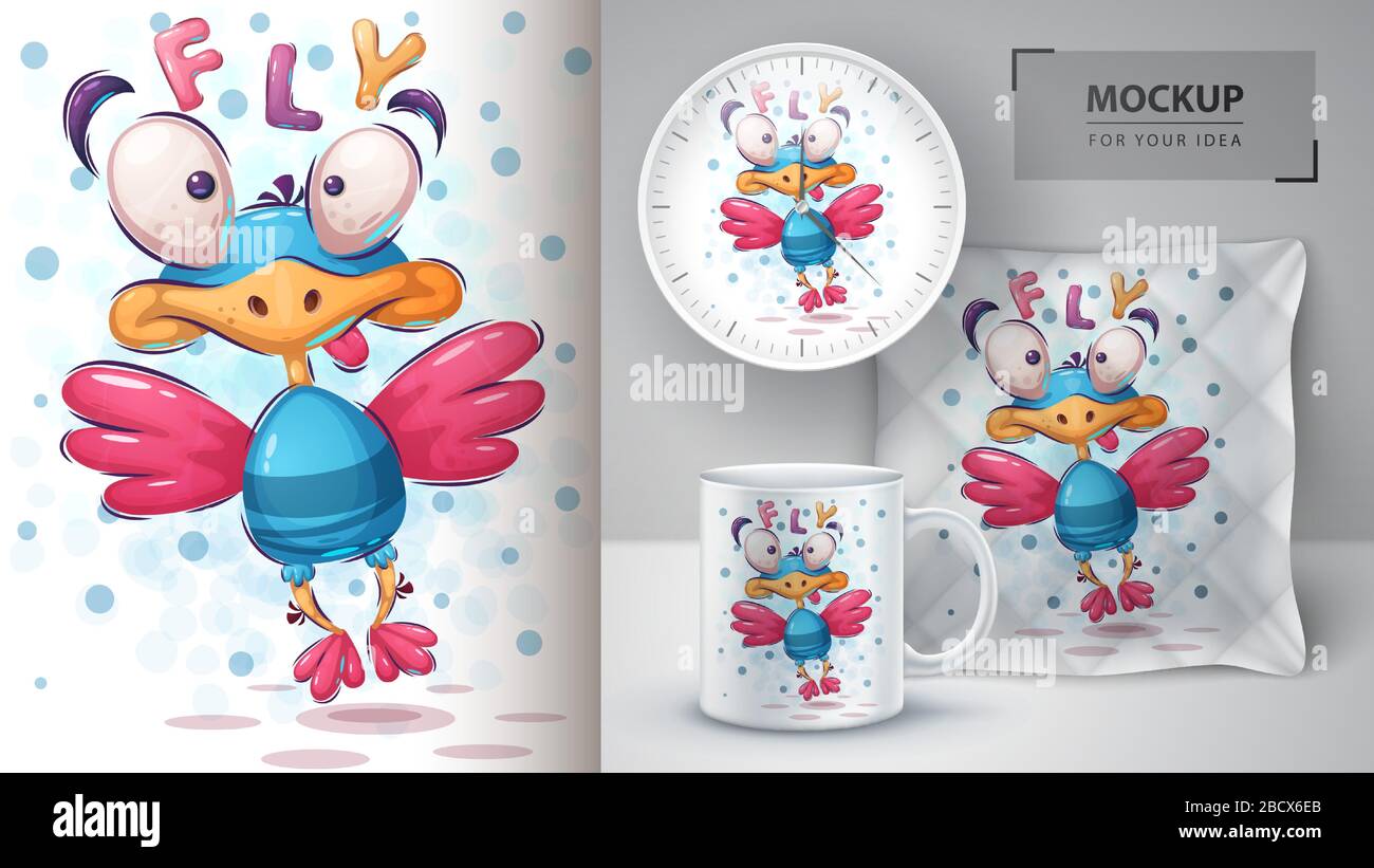 Fly bird poster and merchandising Stock Vector Image & Art - Alamy