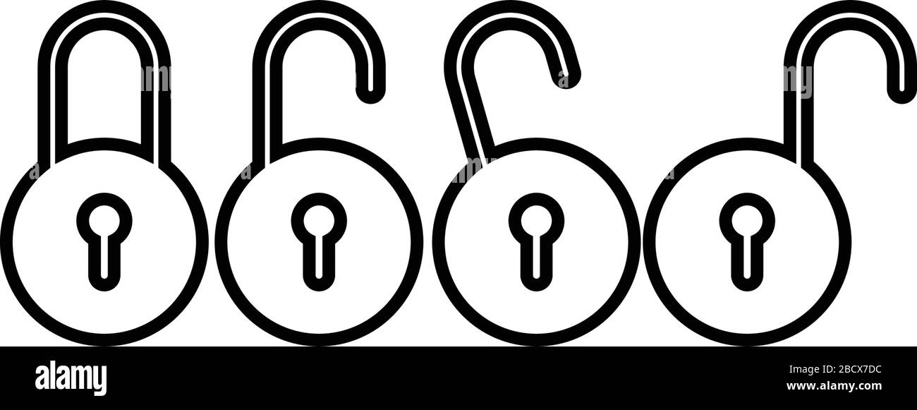 lock and unlock set icon illustration Stock Vector Image & Art - Alamy
