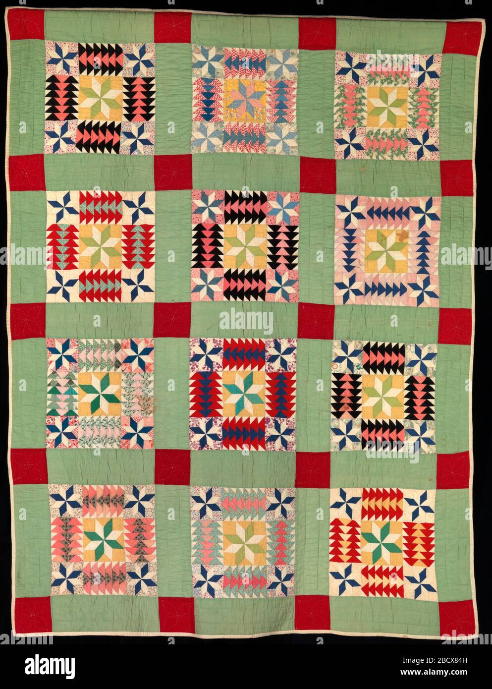 Pieced Nine Patch Variation Stock Photo - Alamy