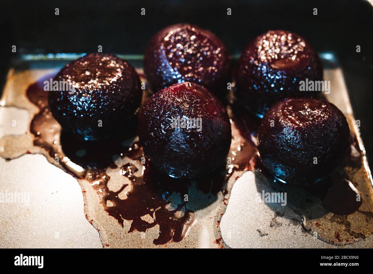 healthy food ingredients and organic produce concept, whole beetroot ...