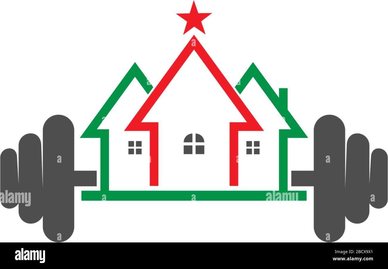 fitness house logo icon illustration Stock Vector Image & Art - Alamy