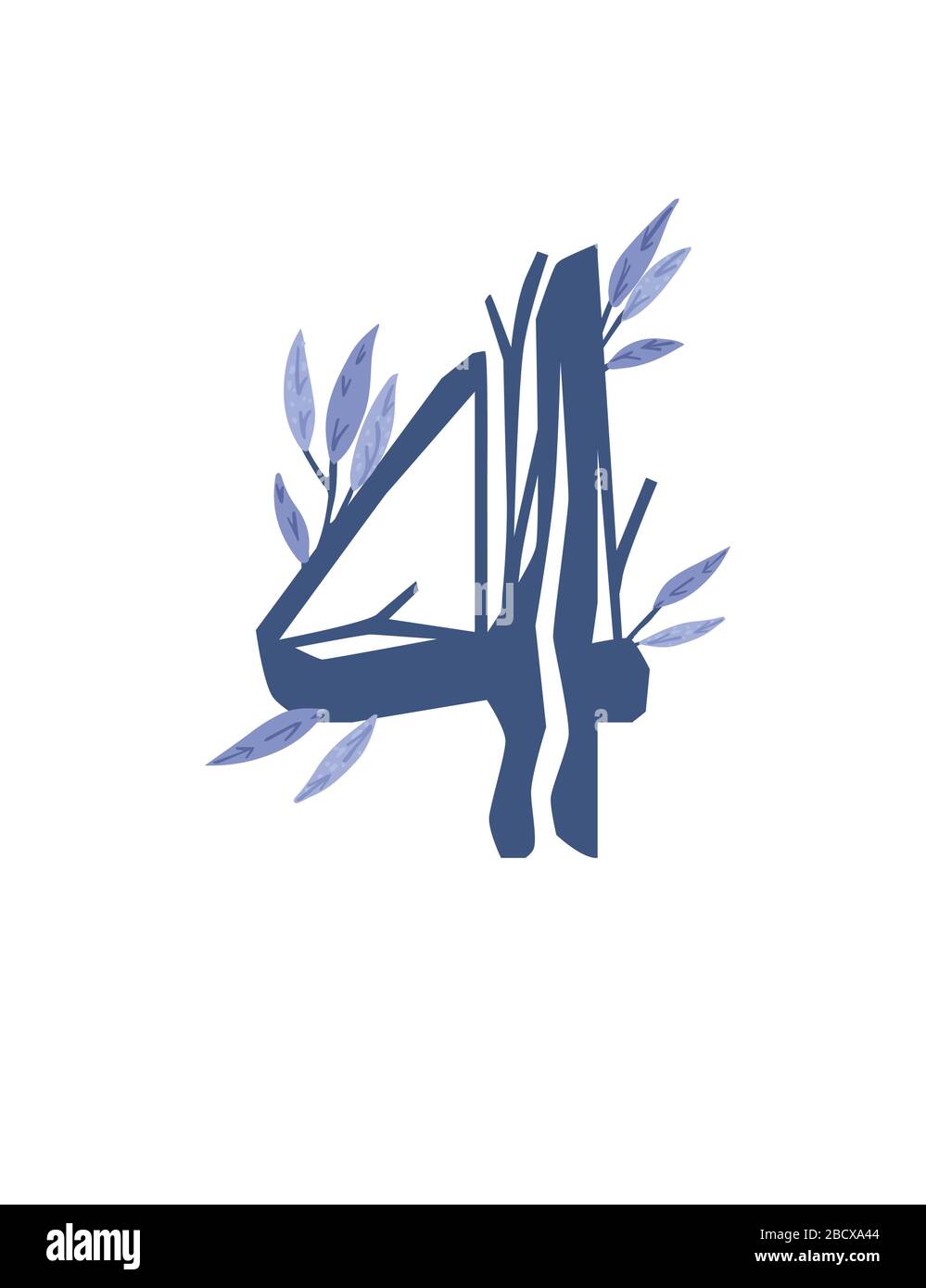 Number 4 leaves Stock Vector Images - Alamy