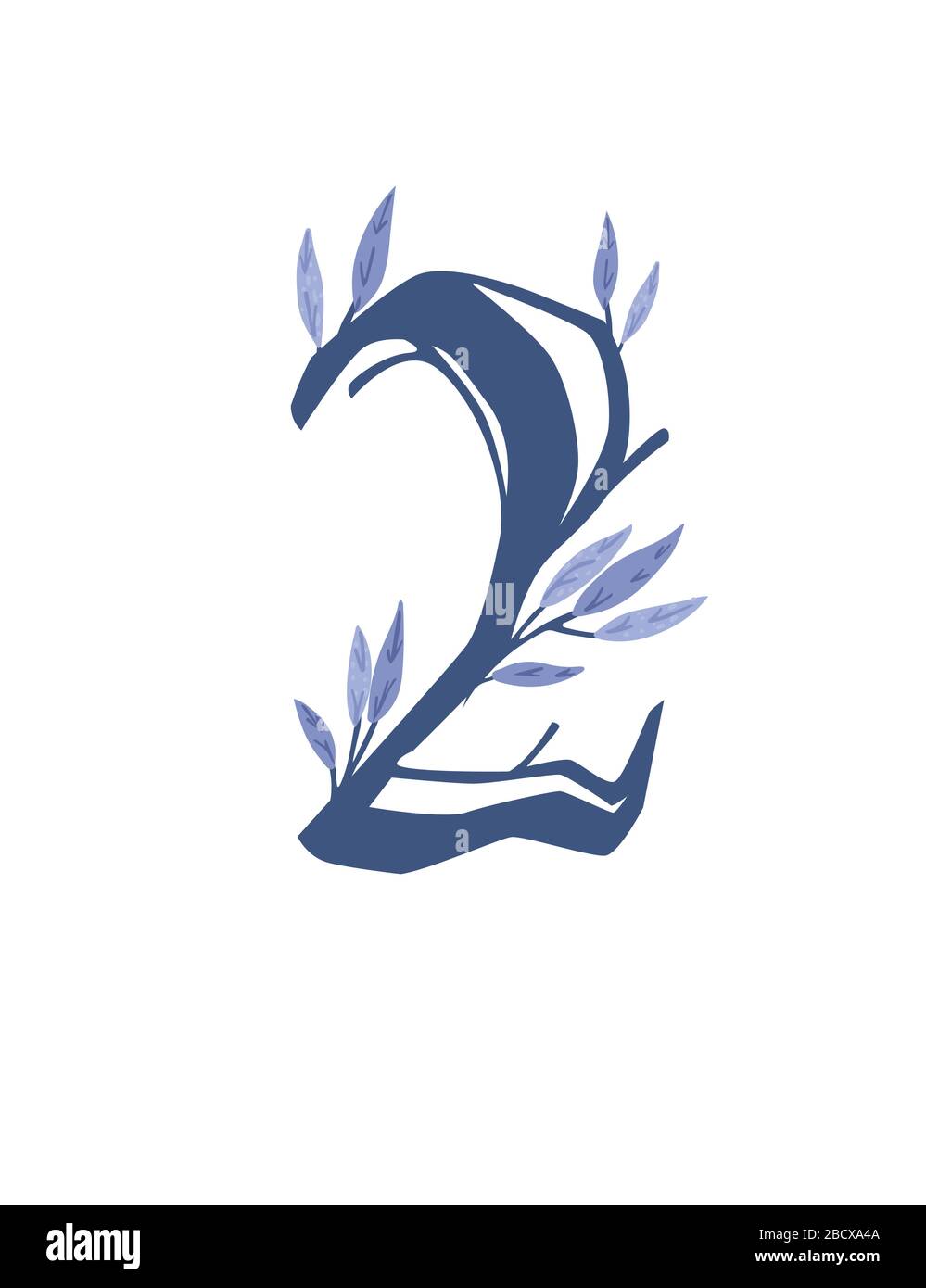 Number 2 with flowers Stock Vector Images - Alamy