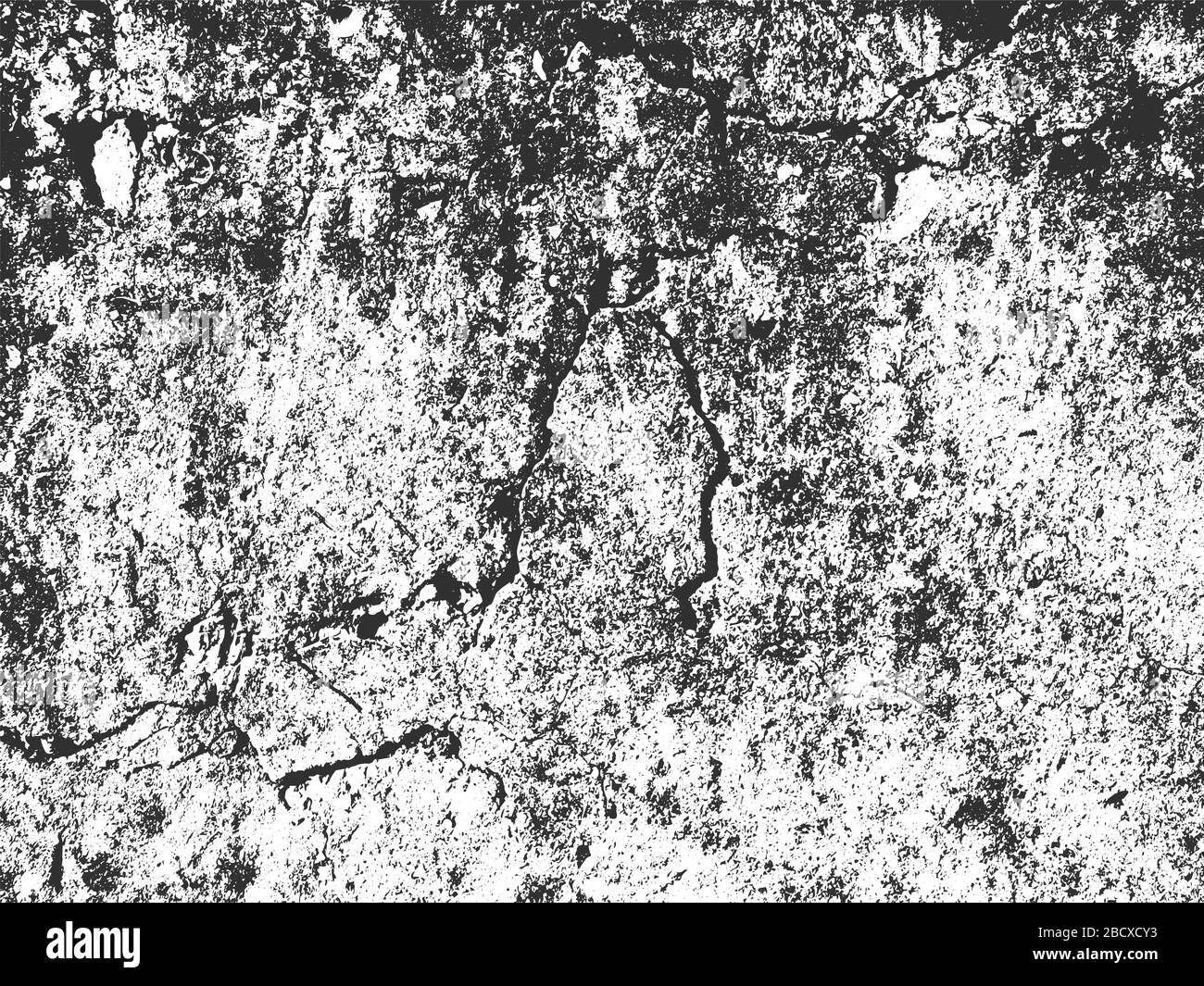 Distress old cracked concrete vector texture. EPS8 illustration. Black ...