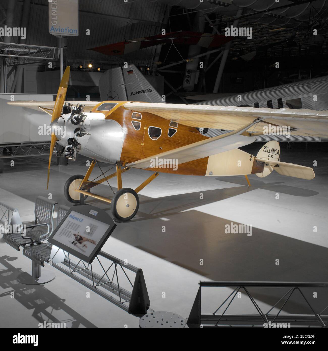 Bellanca CF. General aviation high-wing monoplane; off-white paint and ...