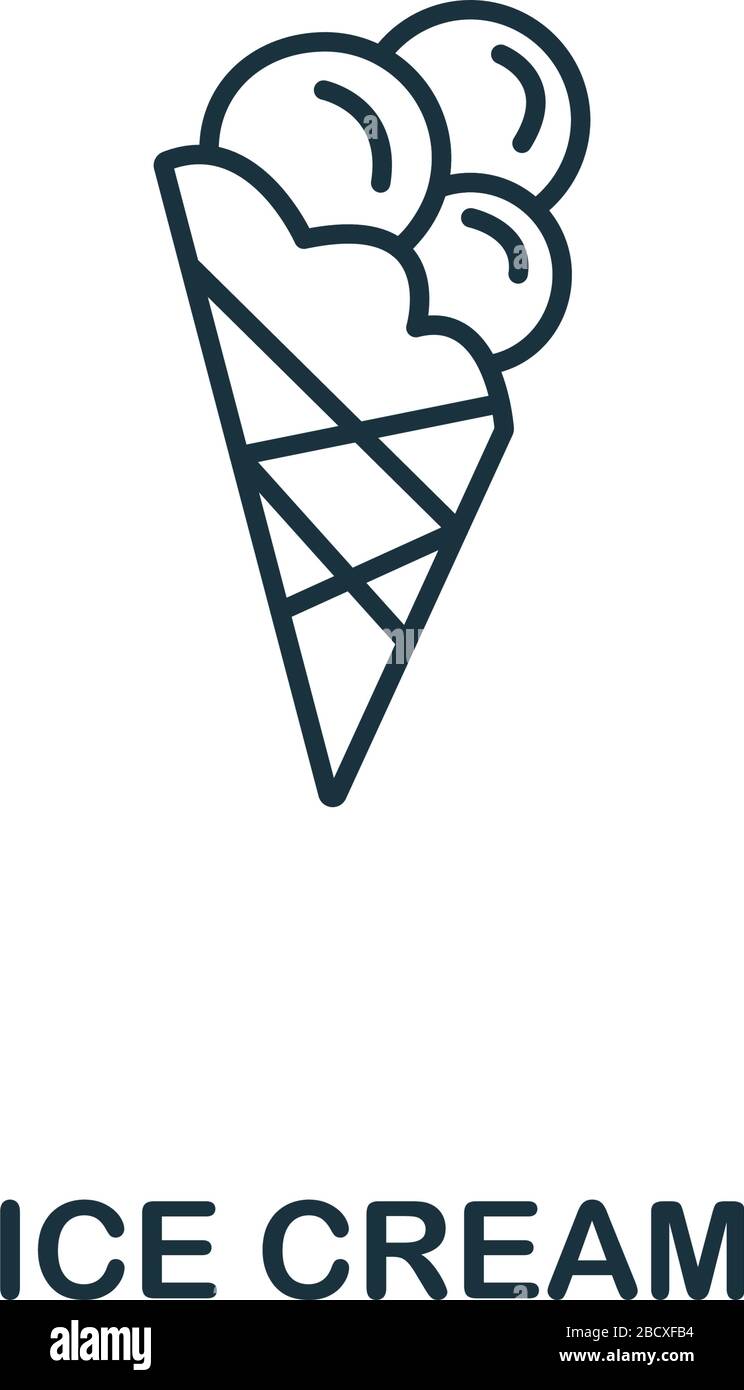Ice Cream icon from fastfood collection. Simple line element Ice Cream ...