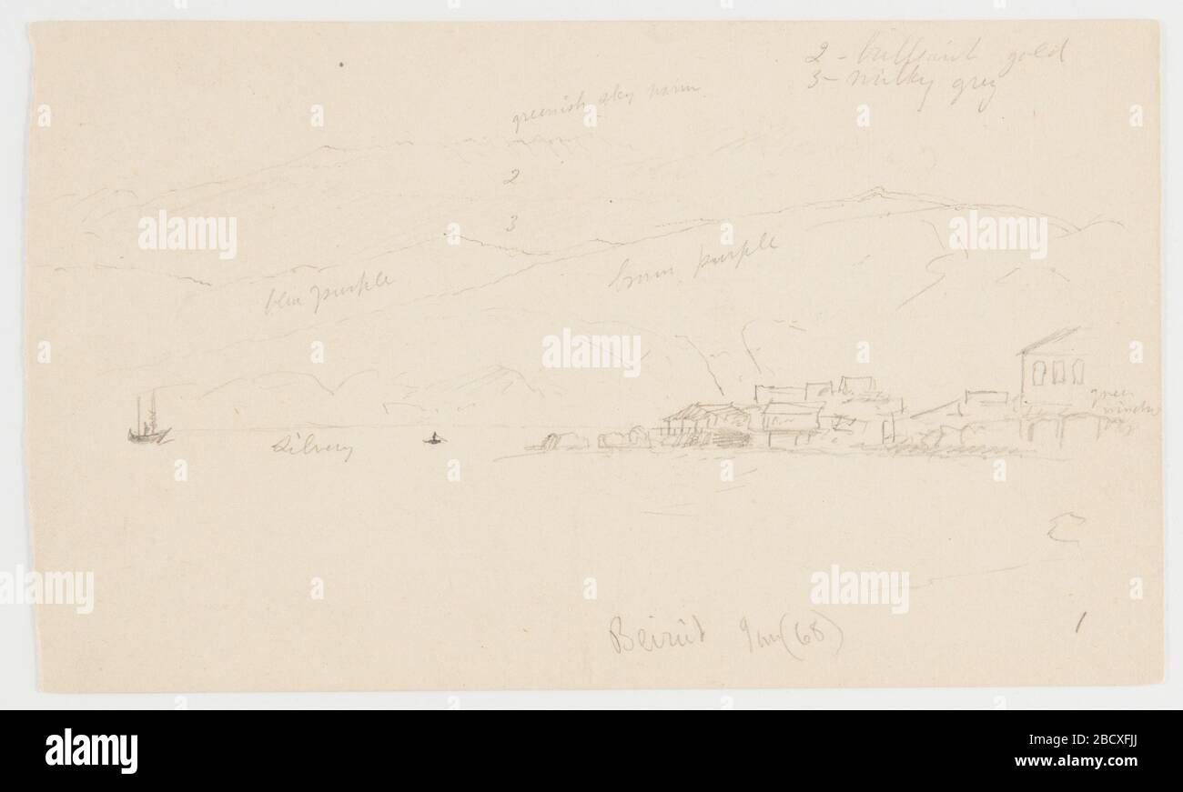 Beirut Harbor and Mount Sannine. Research in ProgressRector: View of a ...