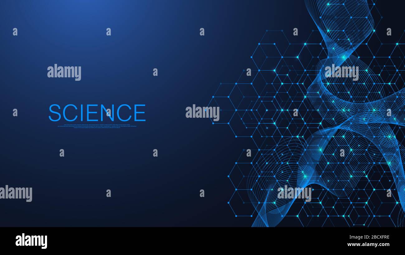 Technology abstract lines and dots connect background with hexagons ...