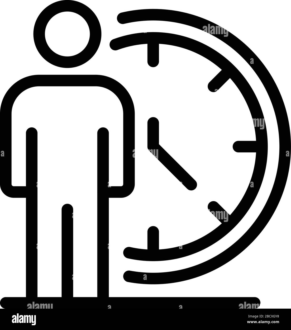 Business training time clock icon, outline style Stock Vector Image ...