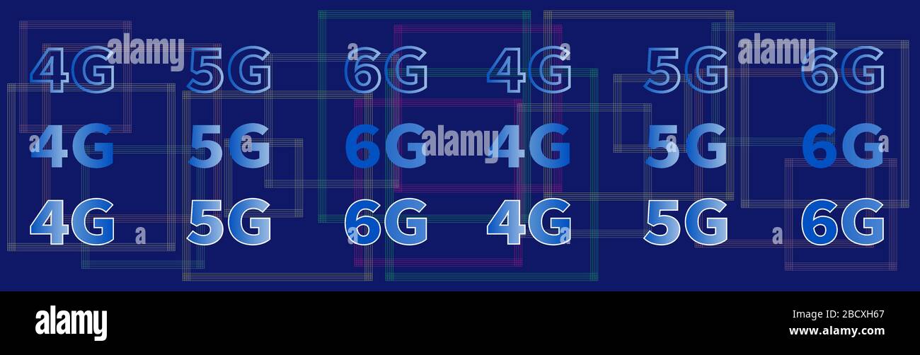 Global network connection. 4G 5G 6G data rate technology. Geometric ...