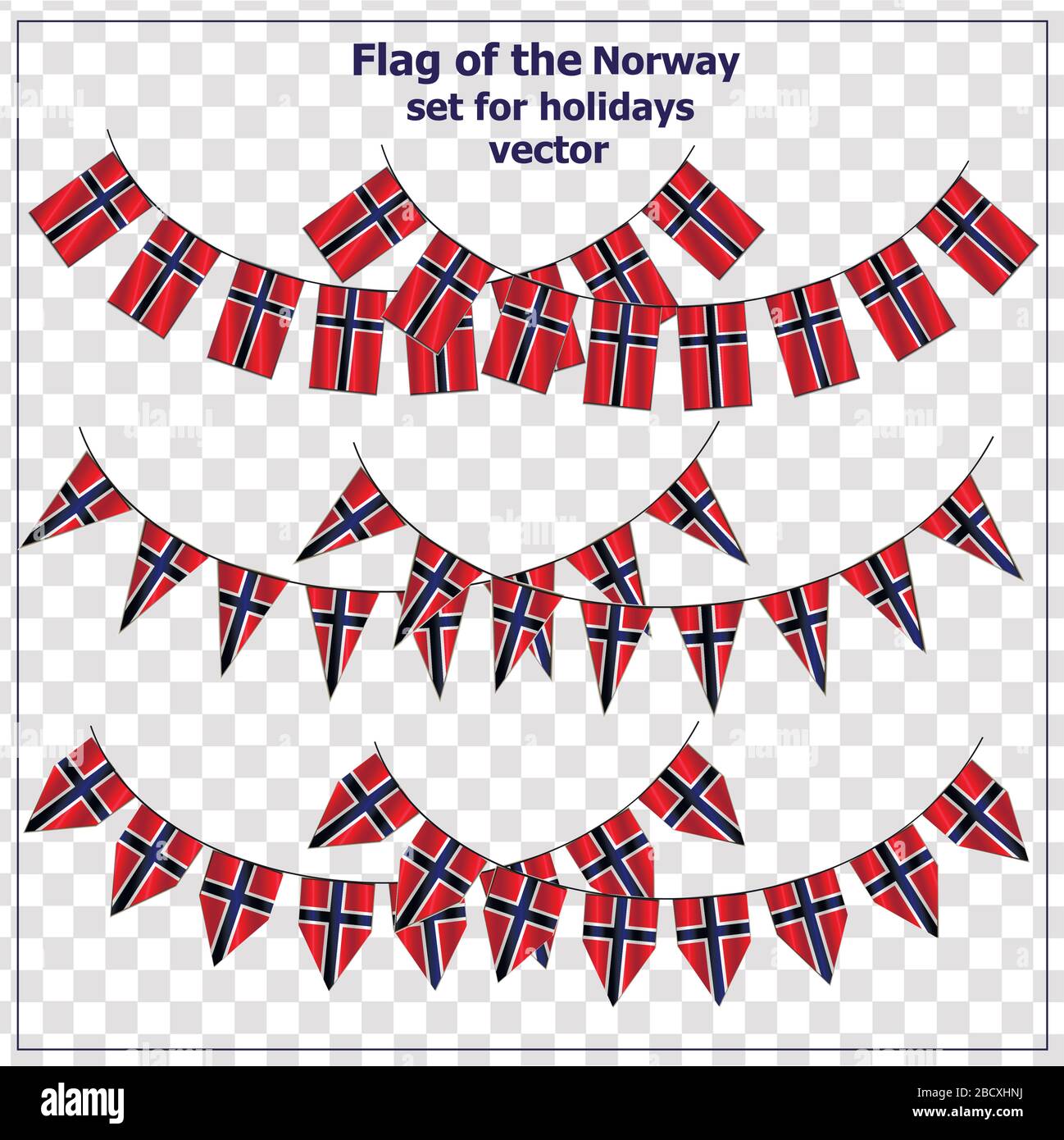 Bright set with flags of Norway. Colorful illustration with flags for ...