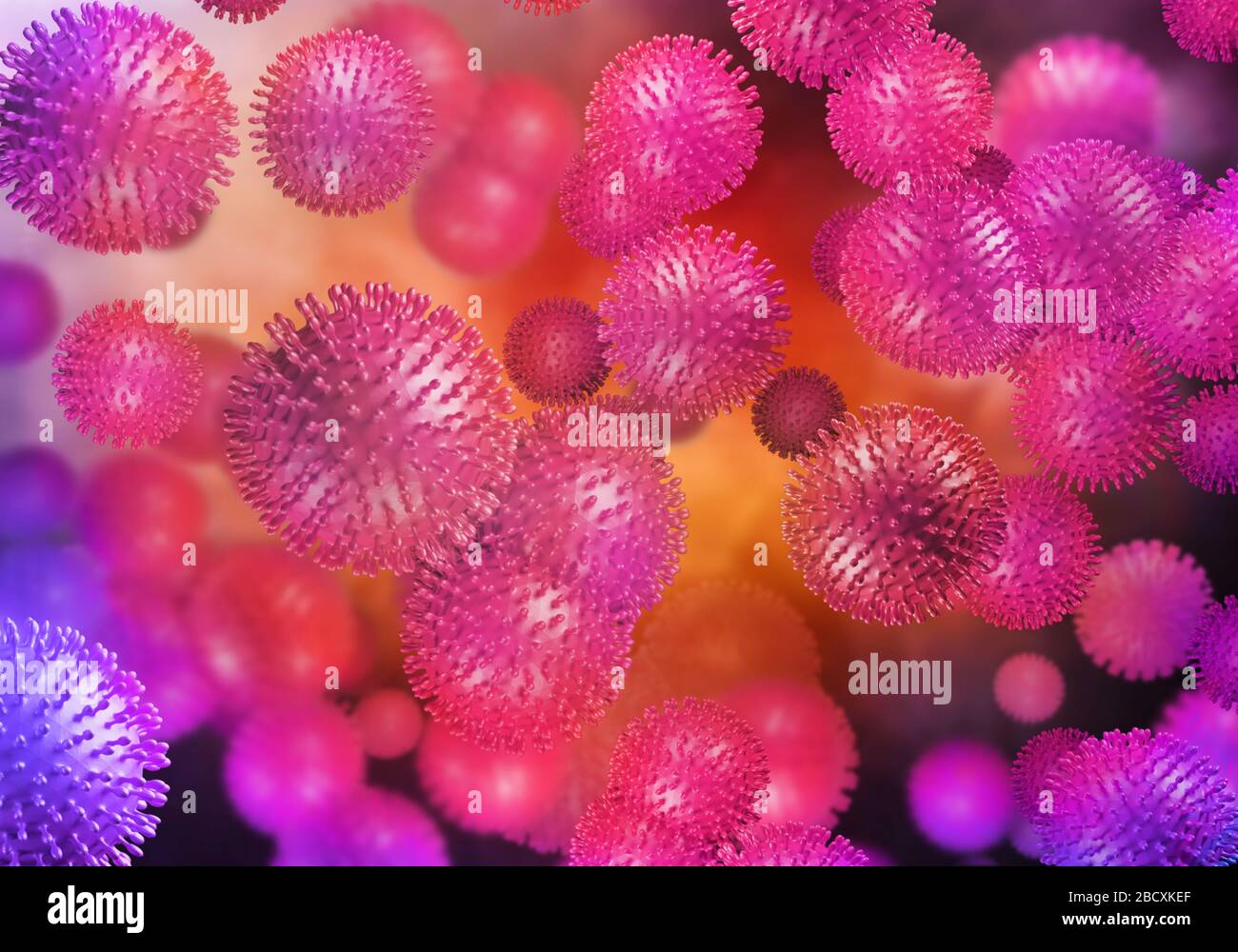 3D medical illustration Coronavirus disease COVID-19 infection Stock ...