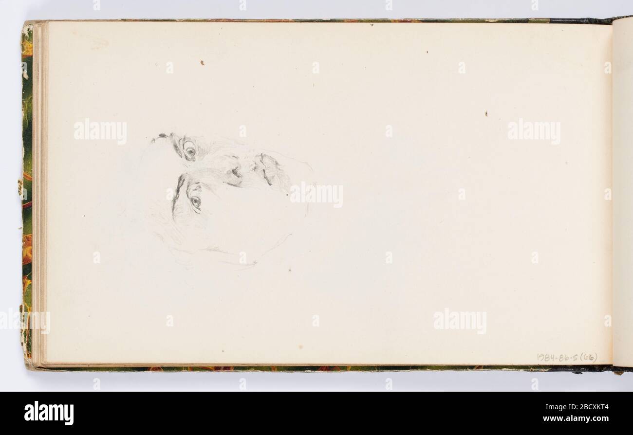 Sketchbook Page Young Mans Face SelfPortrait. Research in ...