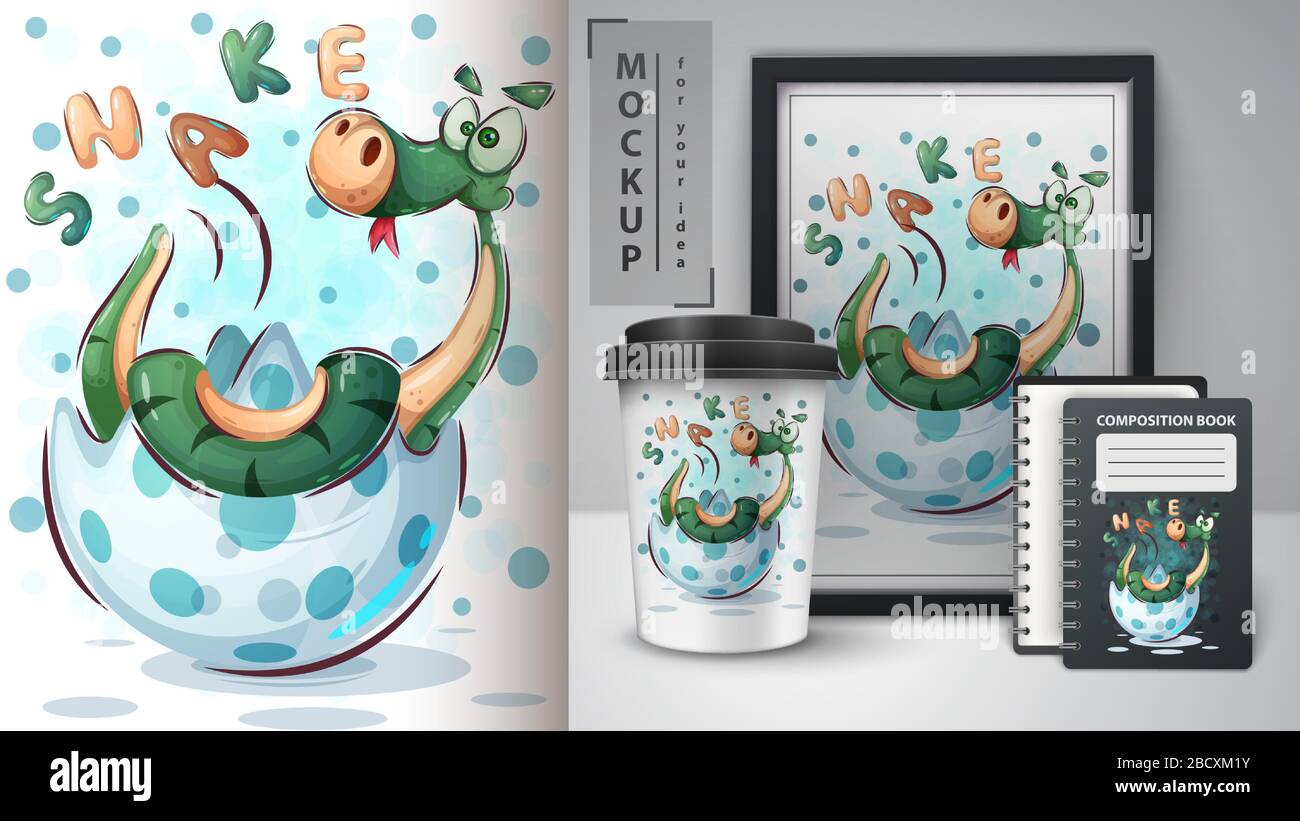 Happy snake poster and merchandising Stock Vector Image & Art - Alamy