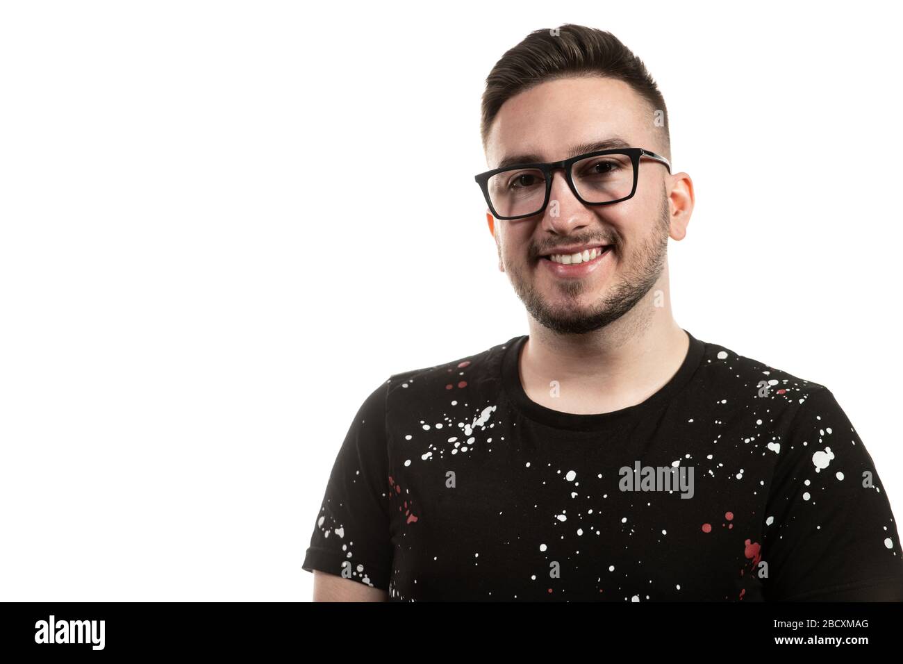 Portrait of Happy Handsome Young Man Isolated on White Background Stock ...