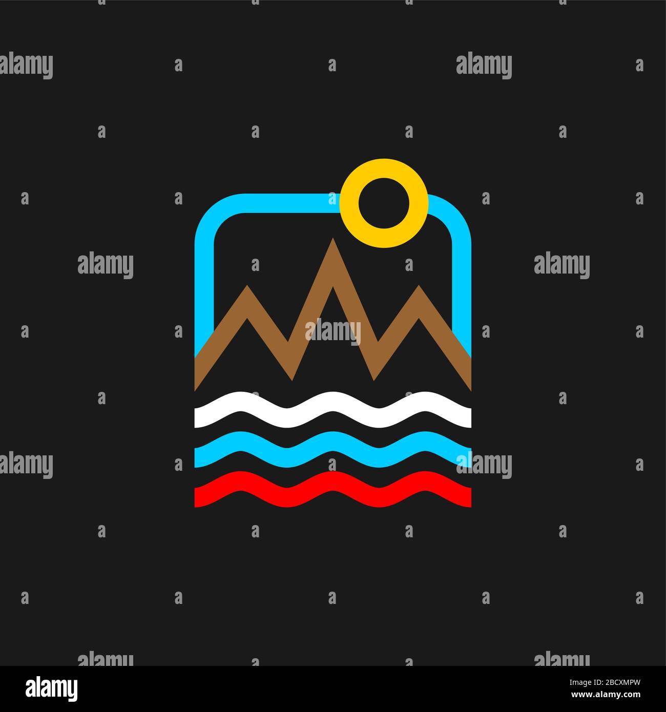 Russian travel agency logo. Russia Travel sign. Sky and Sea. Nature ...