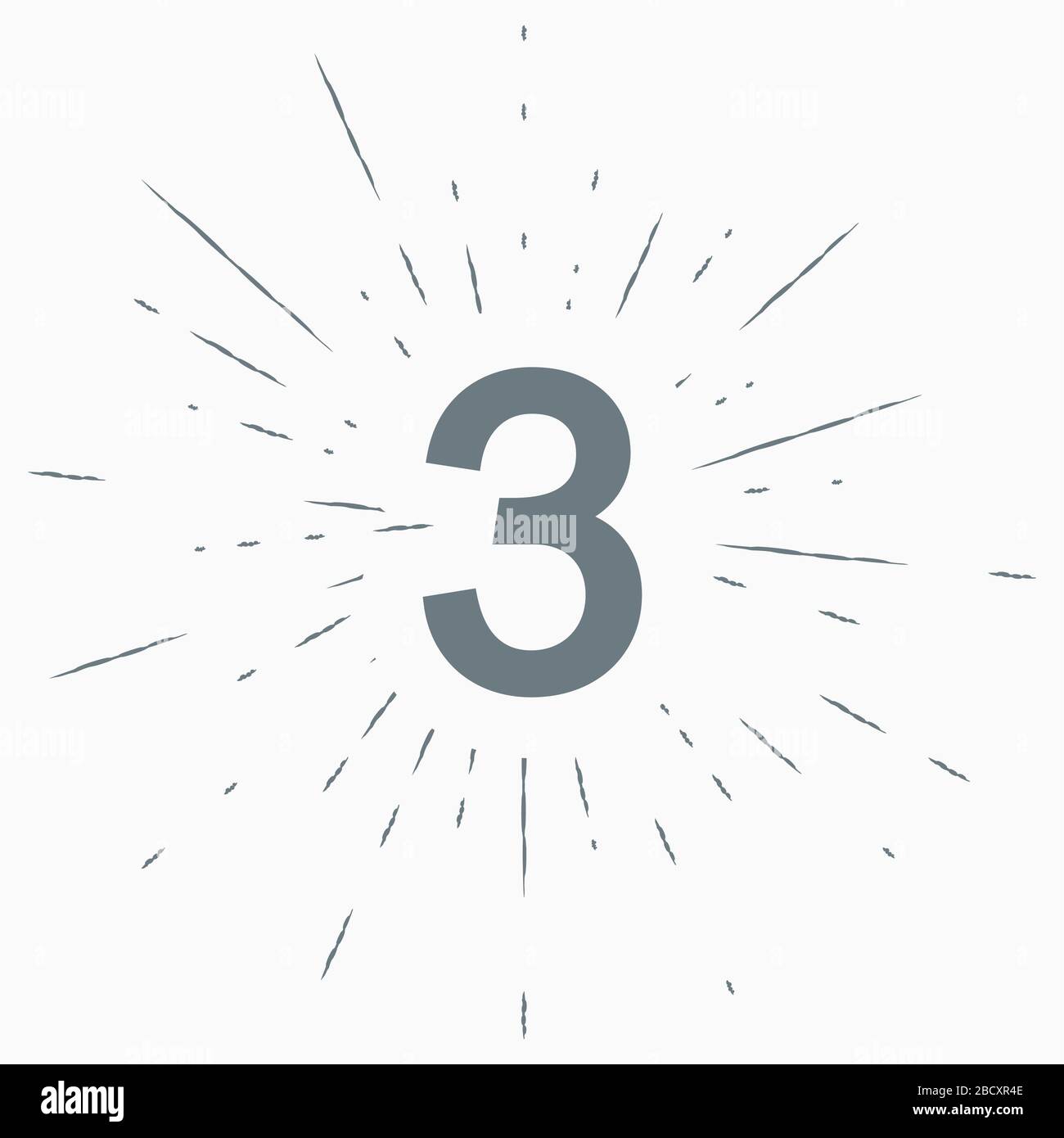 Vintage illustration with sun rays. Number one icon. For website ...