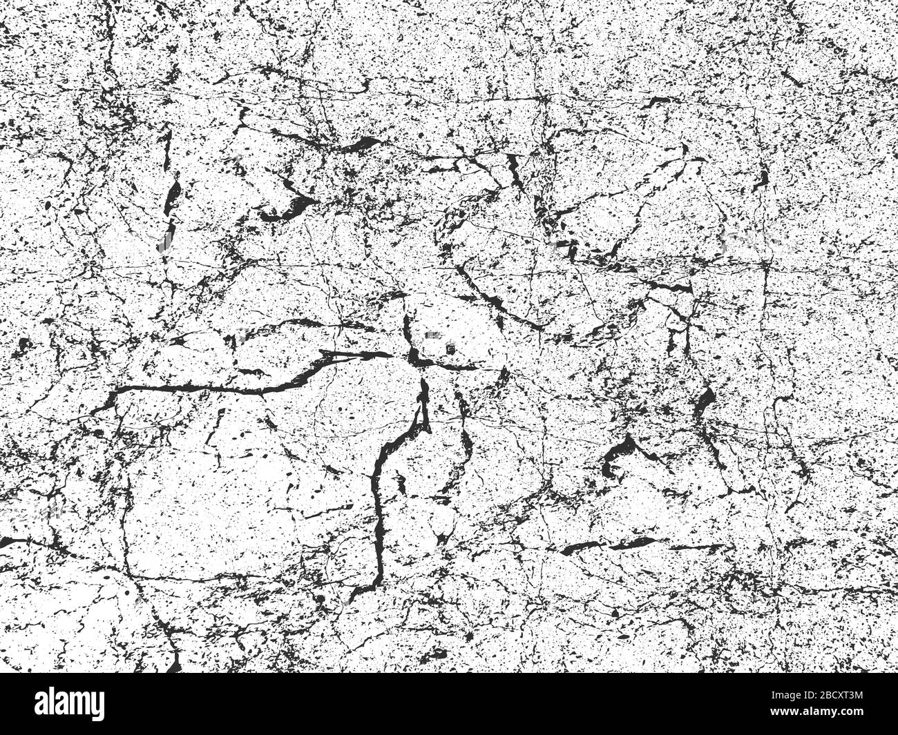 Distress old cracked concrete vector texture. EPS8 illustration. Black ...