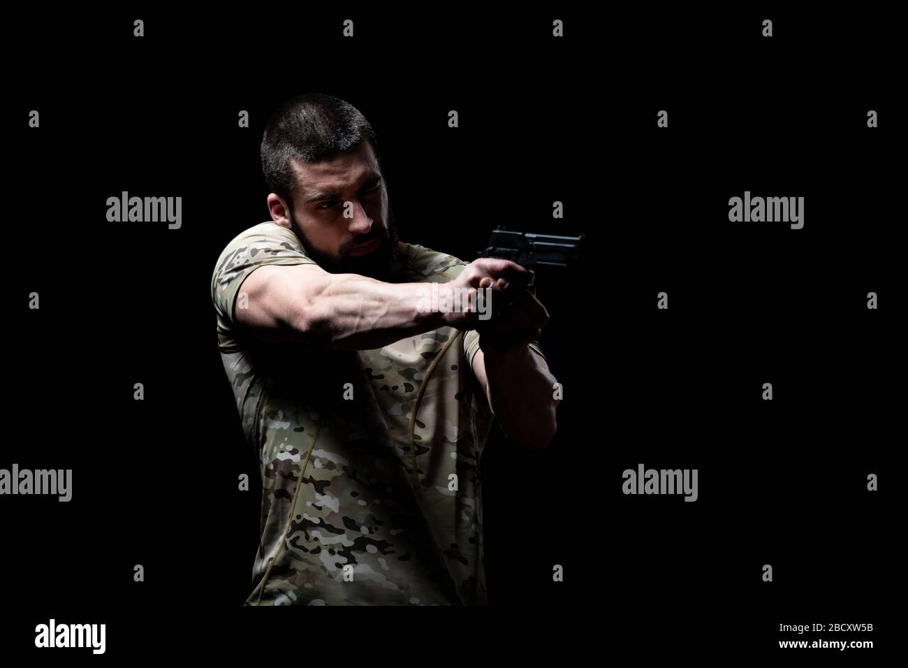 American Marine Corps Special Operations Modern Warfare Soldier With ...
