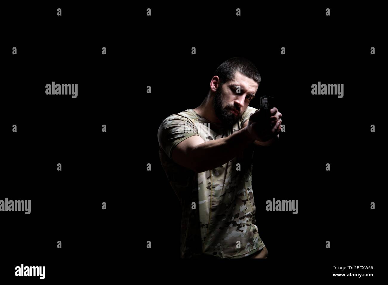 American Marine Corps Special Operations Modern Warfare Soldier With ...