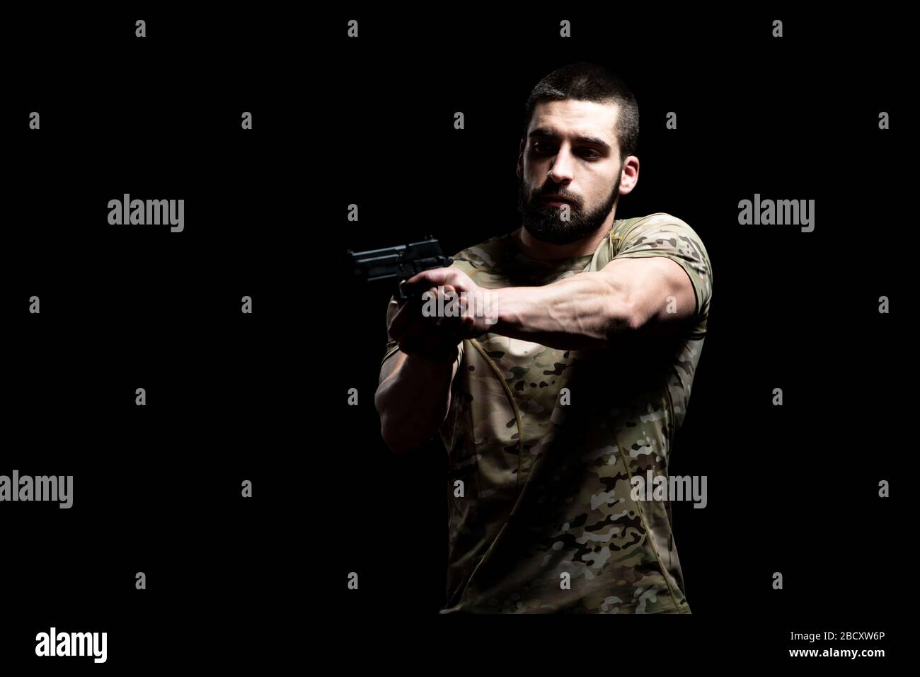 American Marine Corps Special Operations Modern Warfare Soldier With ...