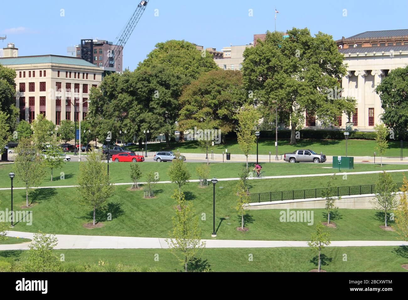 Great View of Downtown Columbus Ohio skyline, Scioto river west broad ...