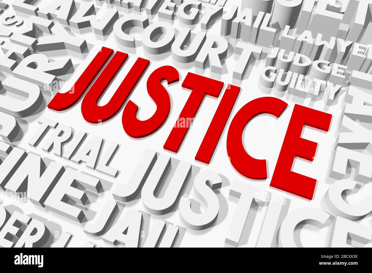 3D typographical illustration - Justice concept Stock Photo - Alamy