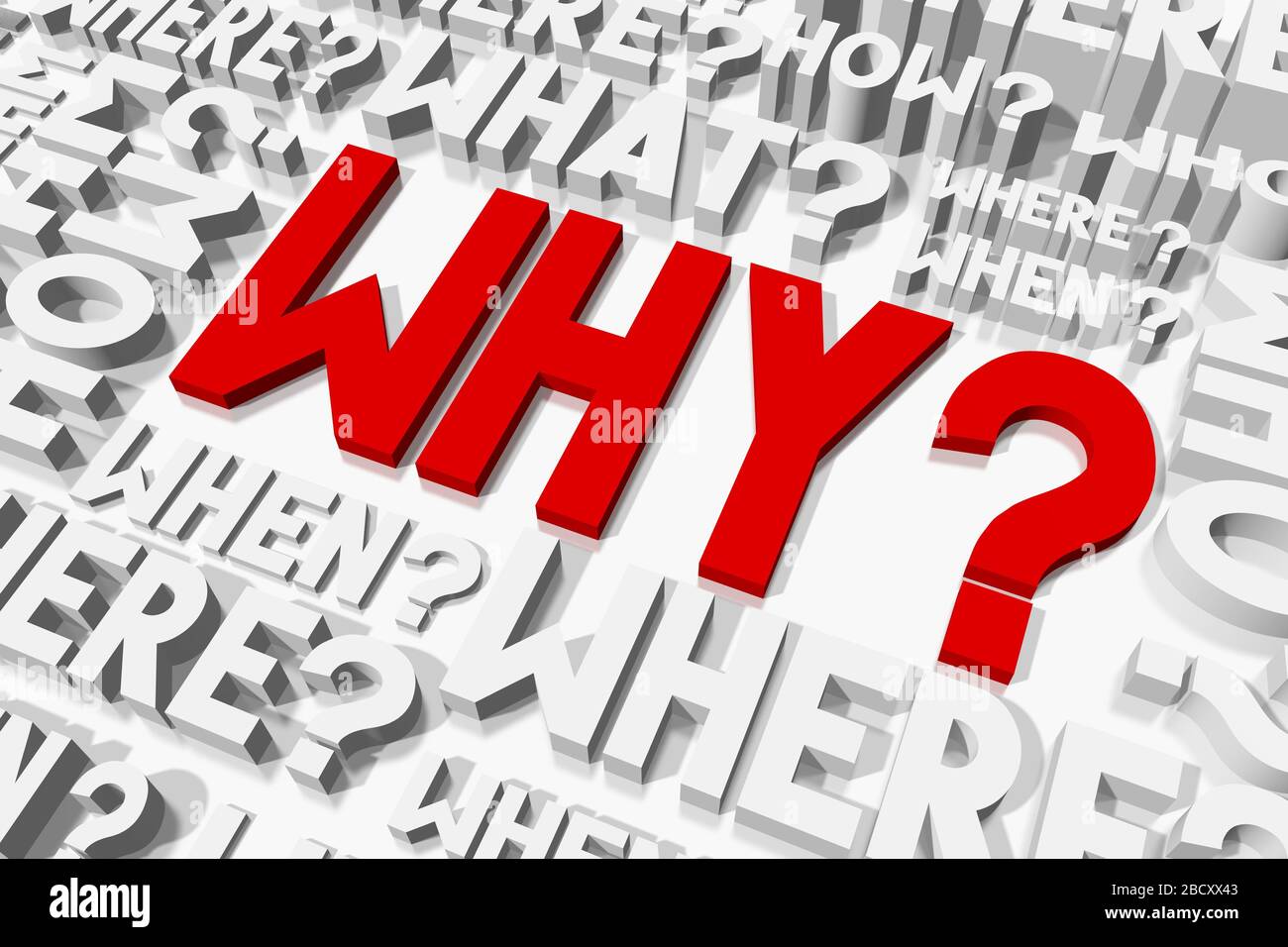3D typographical illustration - Why - concept Stock Photo - Alamy