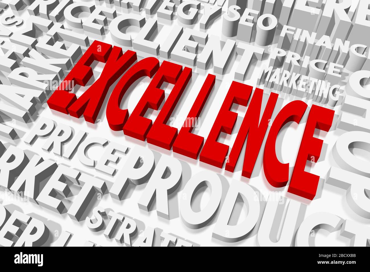 3D typographical illustration - Excellence concept Stock Photo - Alamy