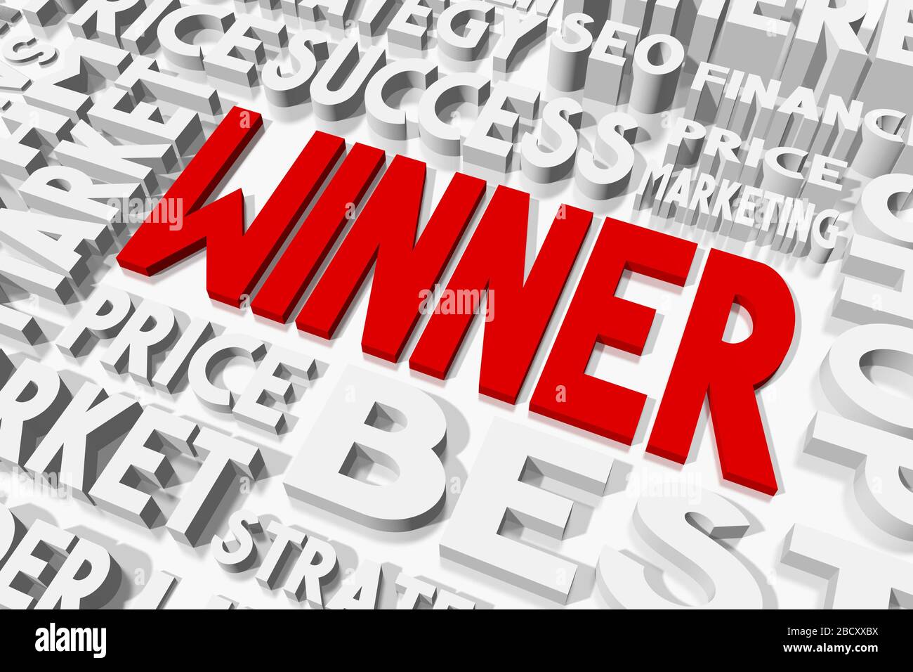 3D typographical illustration - Winner concept Stock Photo - Alamy