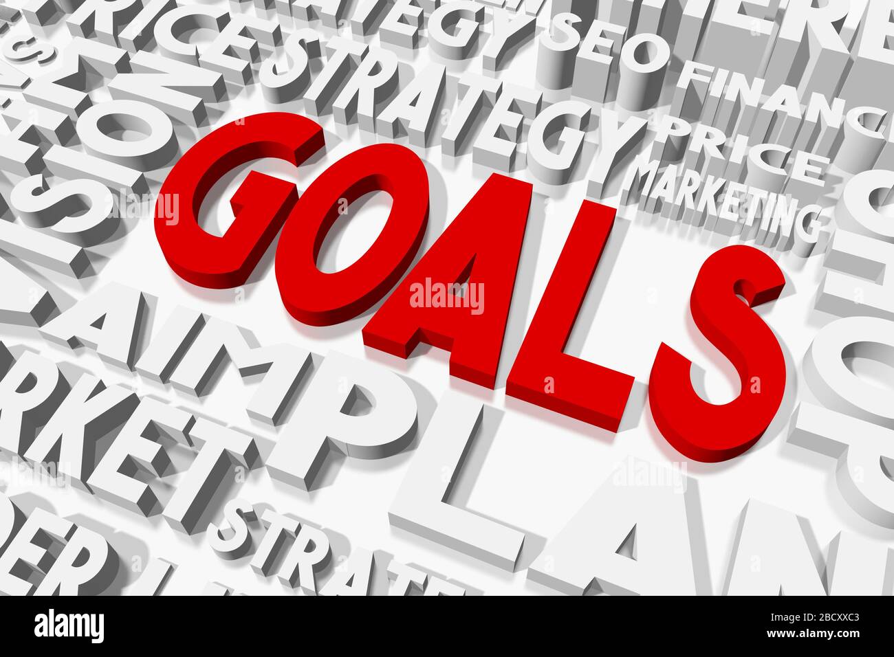 3D typographical illustration - Goals concept Stock Photo - Alamy