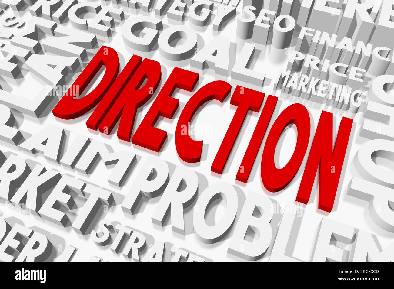 3D typographical illustration - Direction concept Stock Photo - Alamy