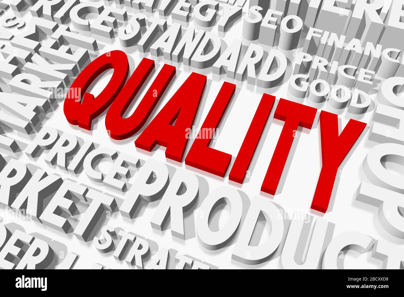 3D typographical illustration - Quality concept Stock Photo - Alamy