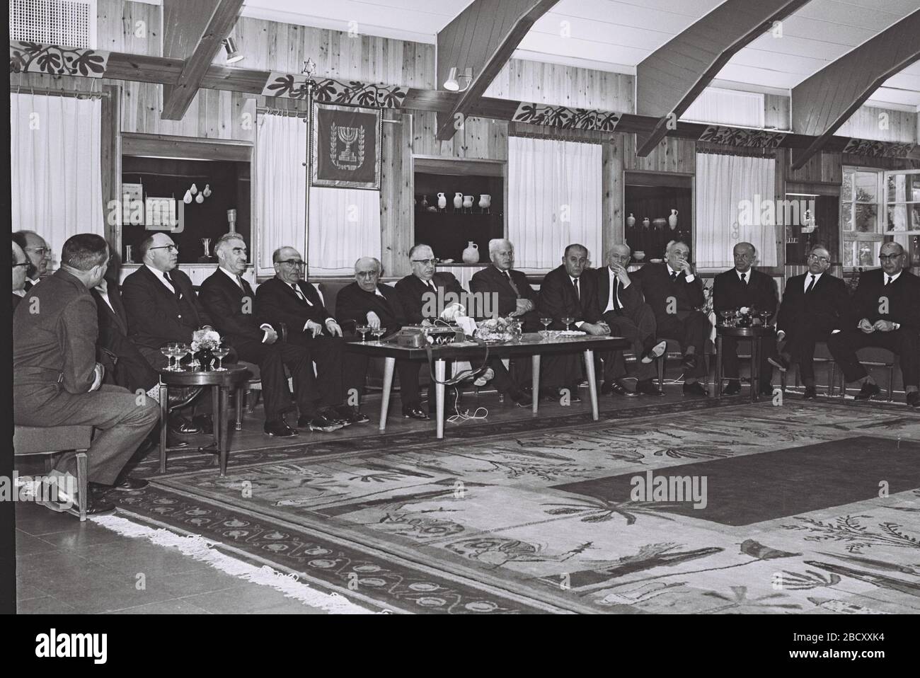 THE NEWLY FORMED CABINET HEADED BY P.M. LEVY ESHKOL CALLING ON ...
