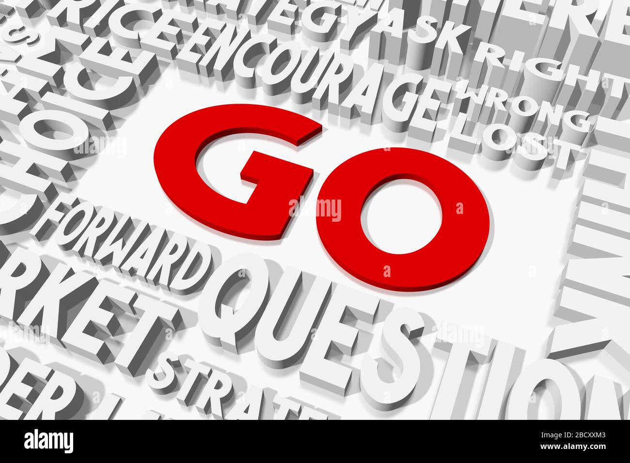 3D typographical illustration - Go concept Stock Photo - Alamy