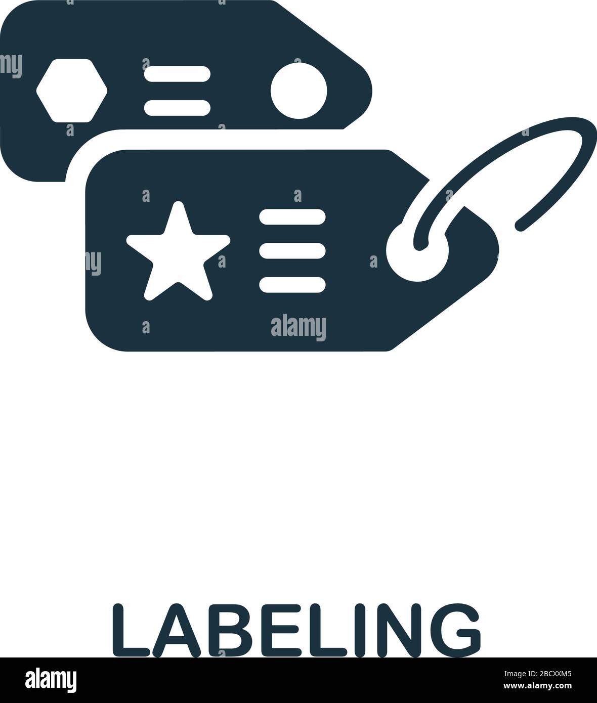 Labeling icon. Simple illustration from cargo collection. Creative ...
