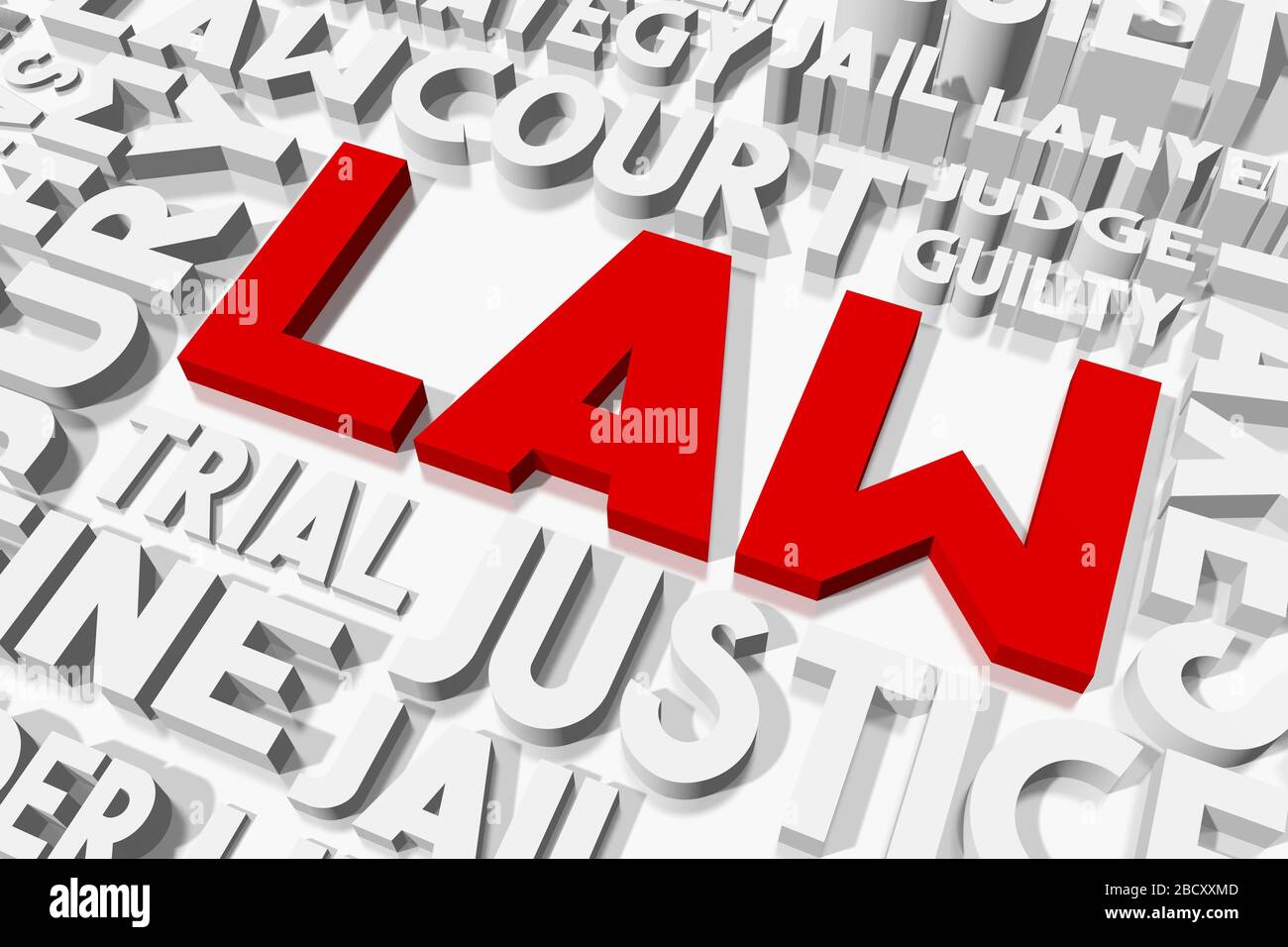 3D typographical illustration - Law concept Stock Photo - Alamy