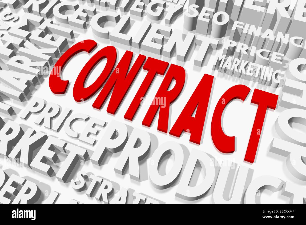 3D typographical illustration - Contract concept Stock Photo - Alamy