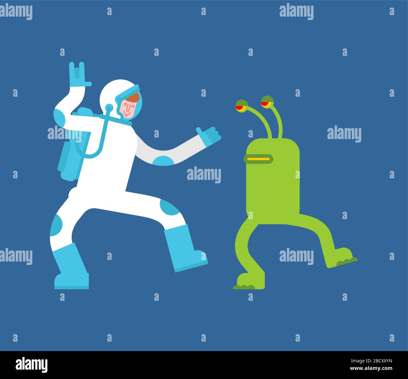 Astronaut And Alien Dance Spaceman And Space Invader Dancer Space