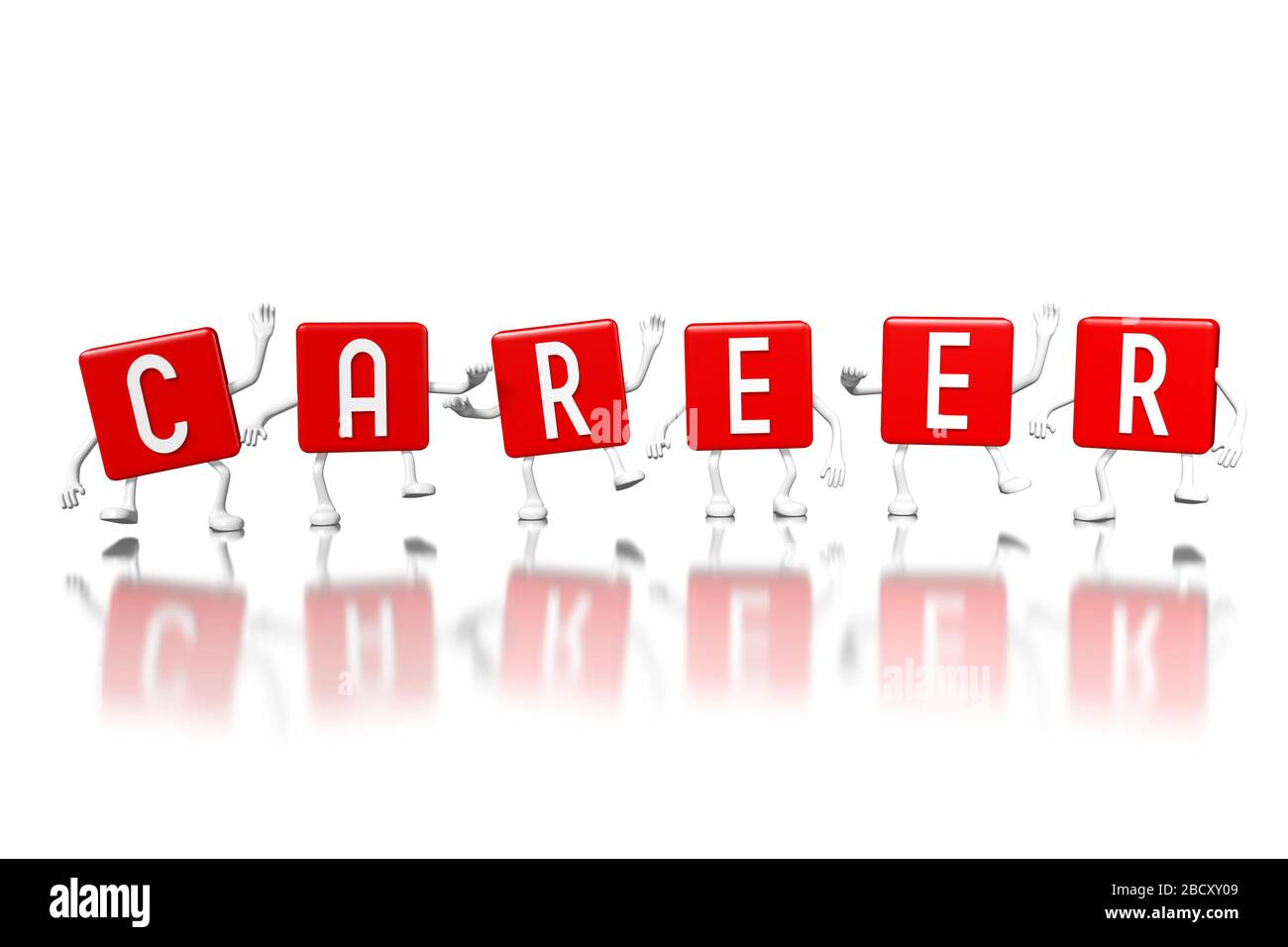 3D red cubes word - career Stock Photo - Alamy