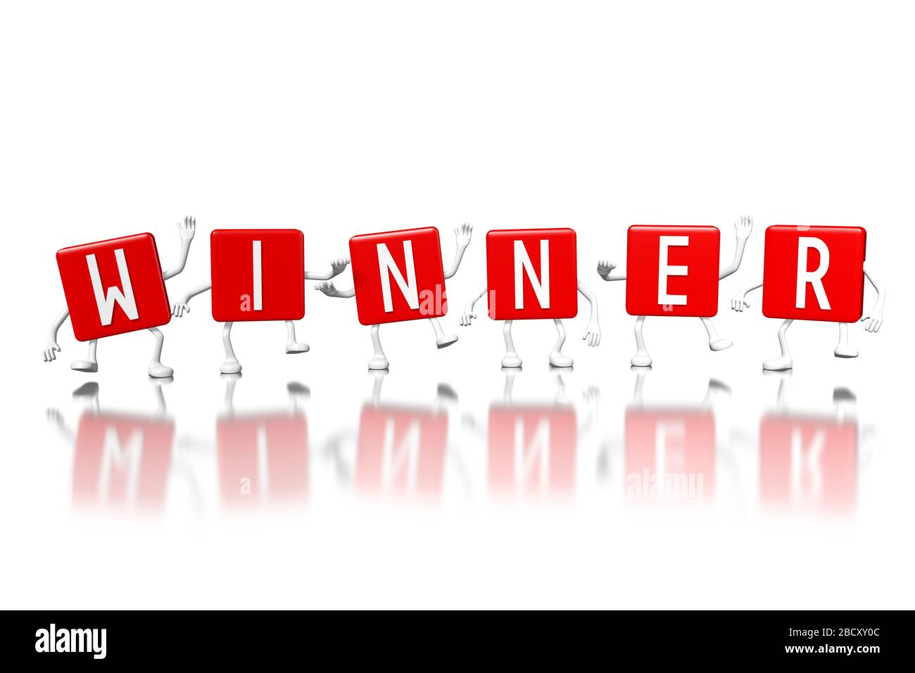 3D red cubes word - winner Stock Photo - Alamy