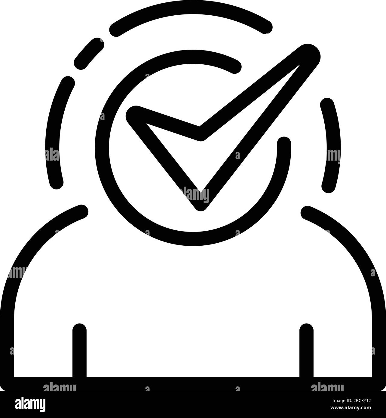 Approved business manager icon, outline style Stock Vector Image & Art ...