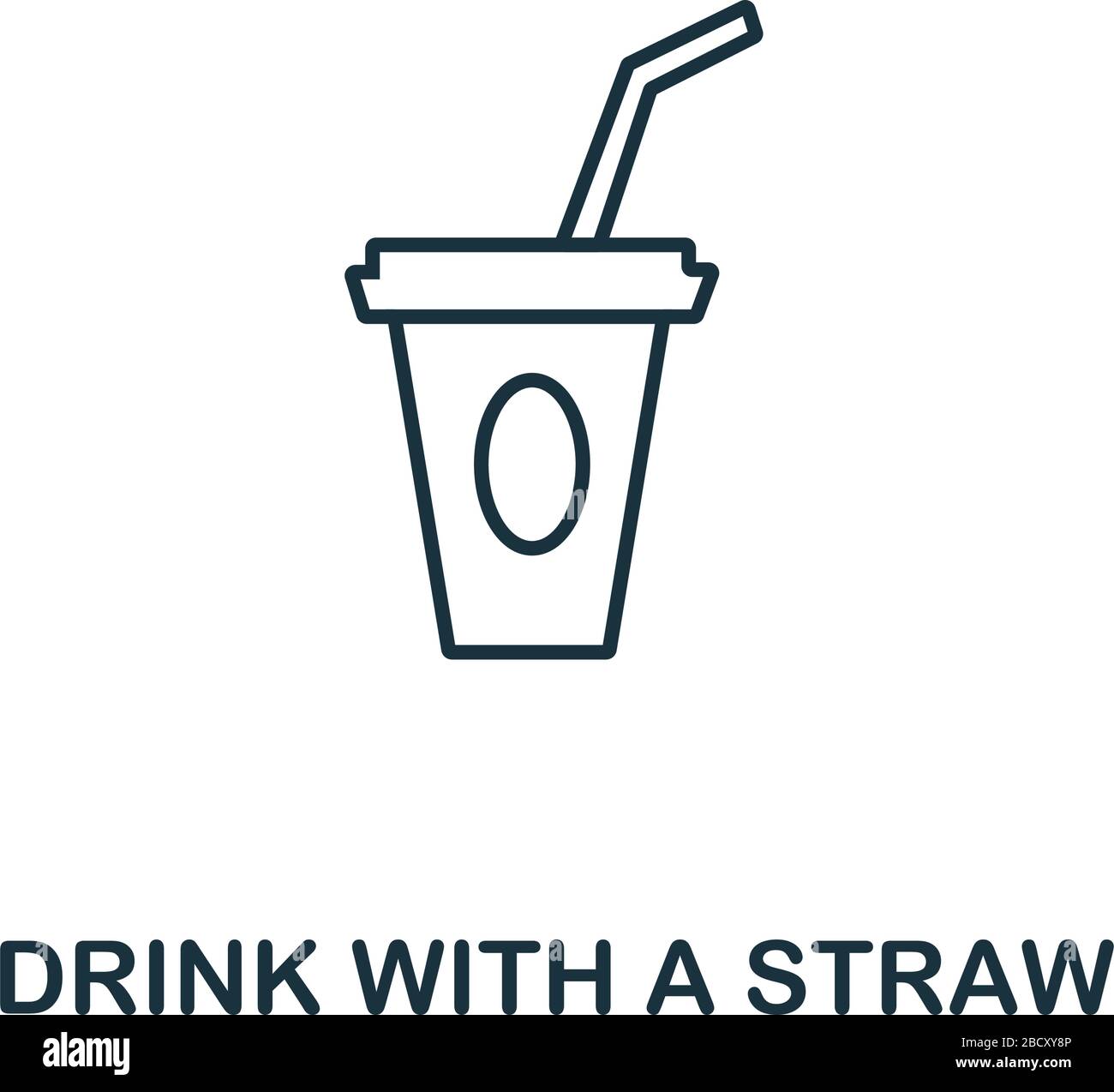 Drink With A Straw icon from fastfood collection. Simple line element ...
