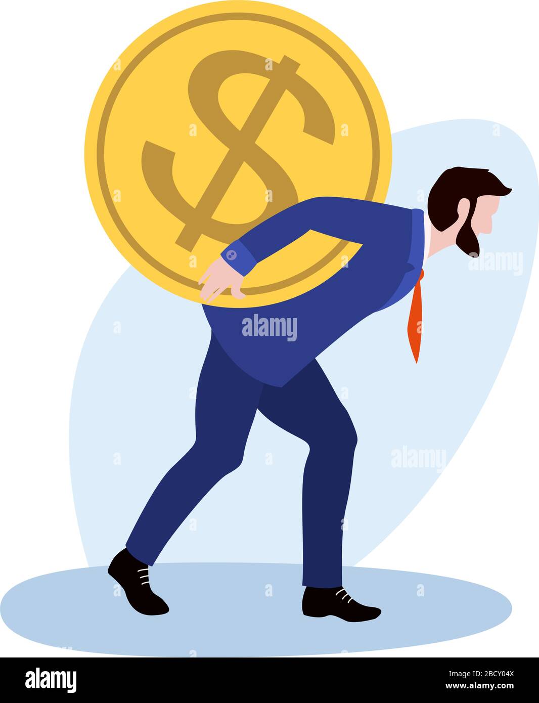 Businessman Carries A Coin vector illustration from office collection ...
