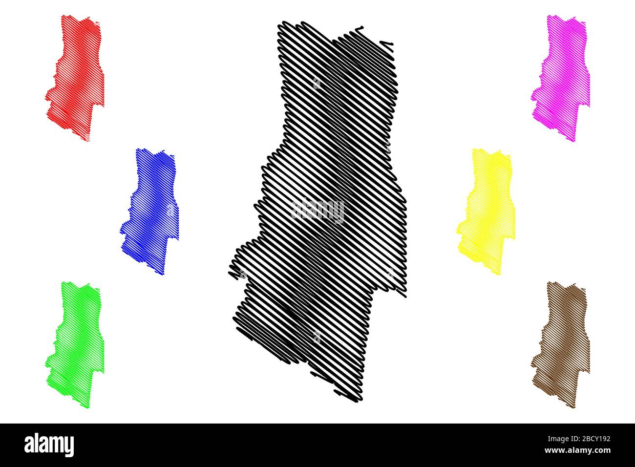Lubombo Region (Swaziland, Kingdom of Eswatini) map vector illustration ...