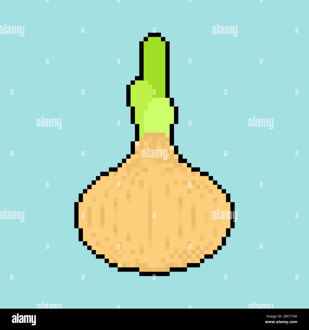 Onion pixel art isolated. 8 bit vegetable. vector illustration Stock ...
