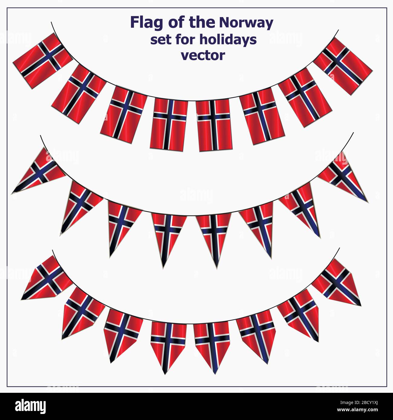 Bright set with flags of Norway. Colorful illustration with flags for ...